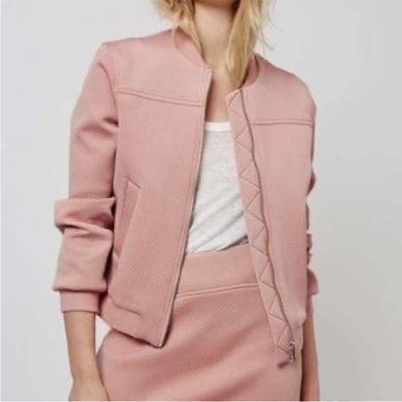 Topshop | Jackets & Coats | Topshop Neo Punched Bomber Jacket Blush ...